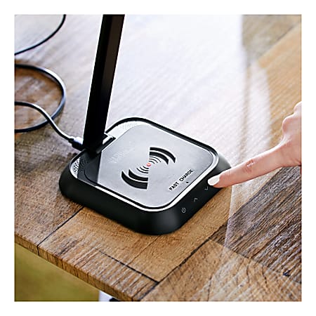 Vari LED Task Lamp Wireless Charger 15 H x 5 W x 5 D Black - Office Depot