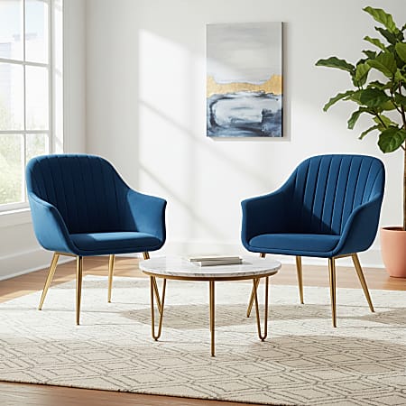 Glamour Home Angela Accent Chair Blue - Office Depot