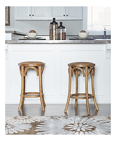 Linon Luke Backless Counter Stool Walnut - Office Depot