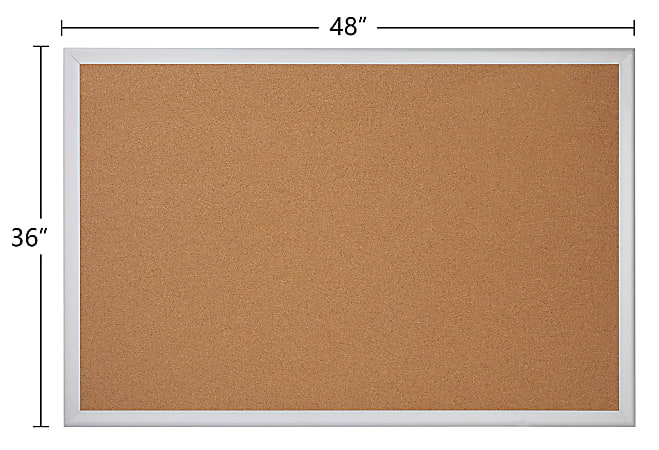Office Depot Brand Cork Bulletin Board 36 x 48 Aluminum Frame With ...