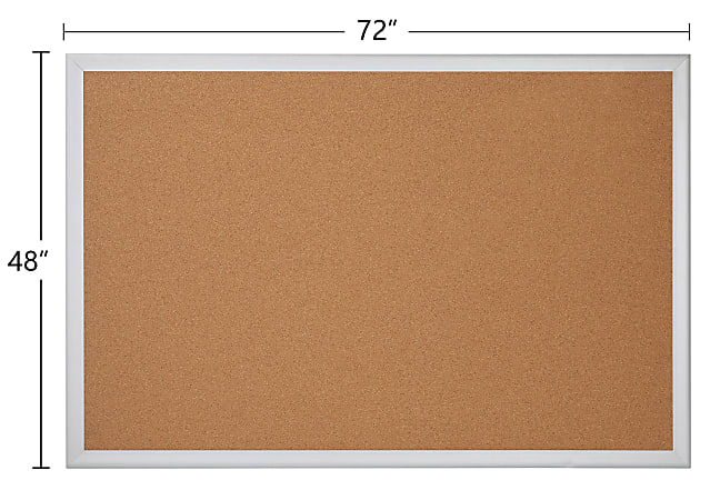Office Depot Brand Cork Bulletin Board 48 x 72 Aluminum Frame With ...