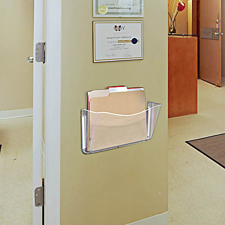Azar Displays Single Pocket Wall Files Adhesive Tape Mount 7 H x 14 34 ...