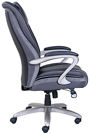 Serta Smart Layers Hensley Big Tall Ergonomic Bonded Leather High Back Office Chair Black Silver