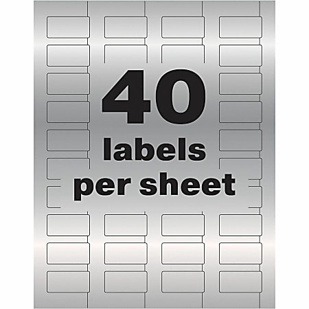 Avery PermaTrack Asset Tag Labels 34 x 1 12 Silver 40 Per Sheet Pack Of ...