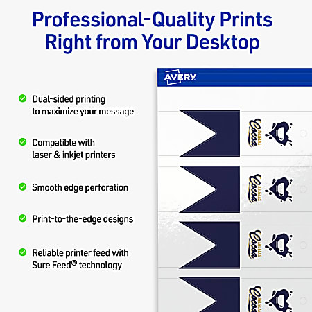 Avery Print To The Edge Flag Tags With Sure Feed Technology 1 x3 ...