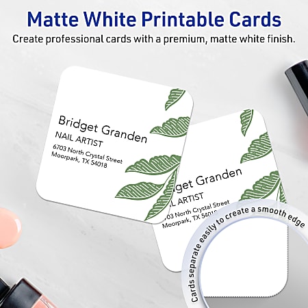 Avery Printable Note Cards With Sure Feed Technology 3 x 3 Square ...
