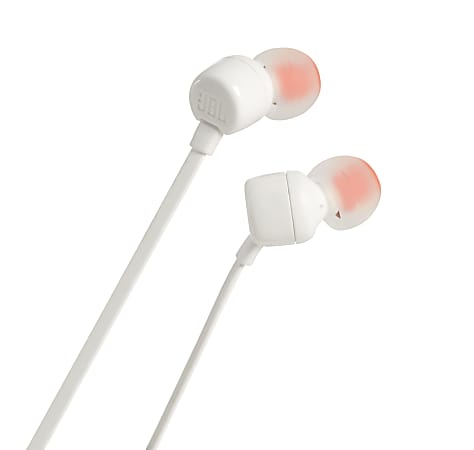 JBL Wired Earbud Headphones JBLT110WHT - Office Depot