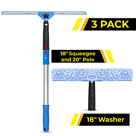 Gritt Commercial Pro Window Washing Kit With Squeegee Washer And Pole ...