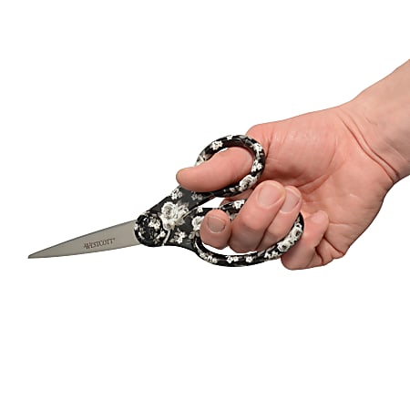 Westcott Trendsetter Scissors 8 Pointed BlackWhite Patterns ...