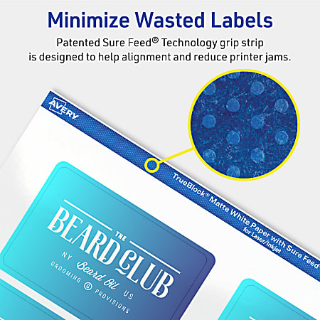 Avery Print To The Edge TrueBlock Labels With Sure Feed 94237 TWMP100 ...