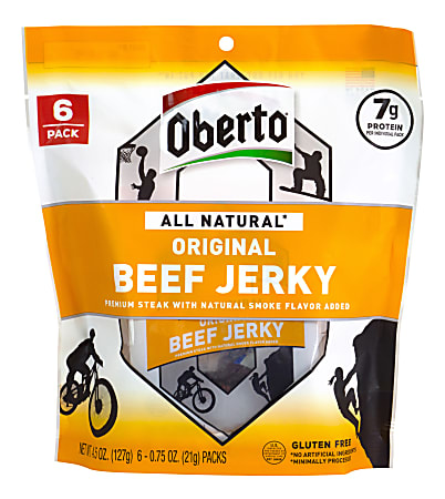 Oberto All Natural Beef Jerky 4.5 Oz Pack Of 2 Bags - Office Depot