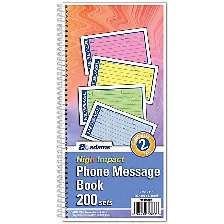 Adams High Impact Phone Message Book Neon Colors Book Of 200 Messages ...