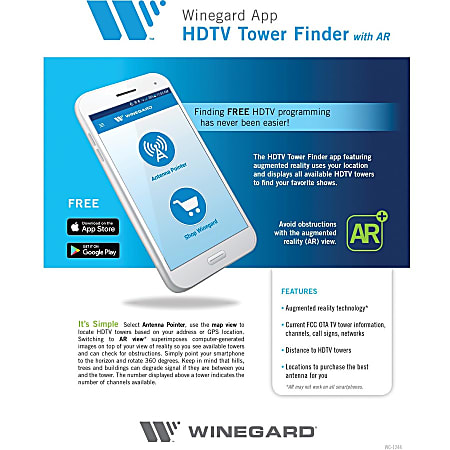 Winegard HD7698P TV Antenna Range UHF VHF TelevisionYagi - Office Depot