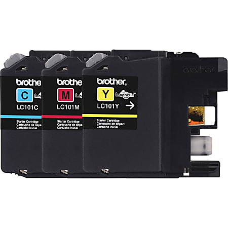 Brother LC101 Cyan Magenta Yellow Ink Cartridges Pack Of 3 LC101 3PKS ...