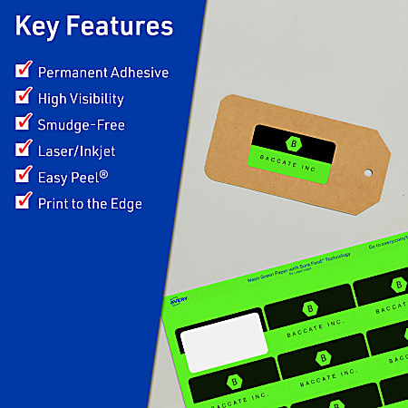 Avery Print To The Edge Labels With Sure Feed Technology And Easy Peel ...