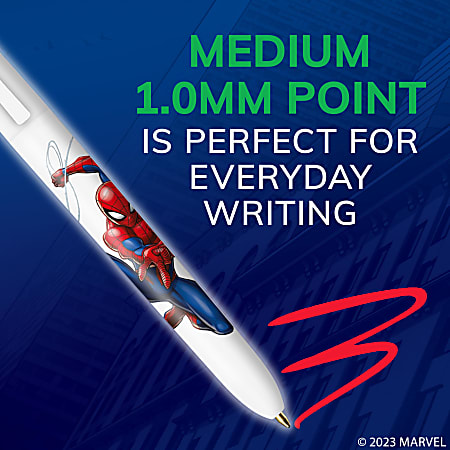 BIC 4 Color Marvels Spider Man Retractable Ballpoint Pens Miles Morales ...