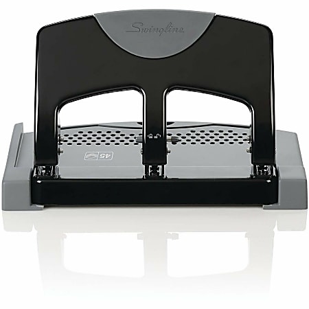 Swingline SmartTouch Low Force 3 Hole Punch BlackGray - Office Depot