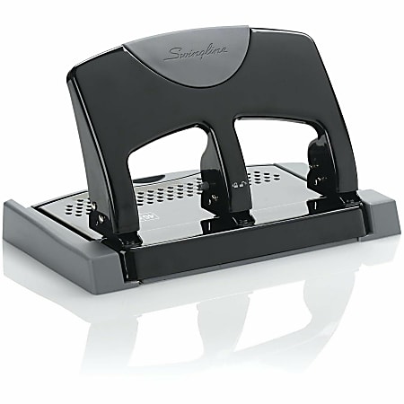 Swingline SmartTouch Low Force 3 Hole Punch BlackGray - Office Depot