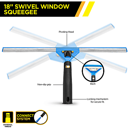 Gritt Commercial Swivel Window Washing Kit With Squeegee And Washer 18 ...