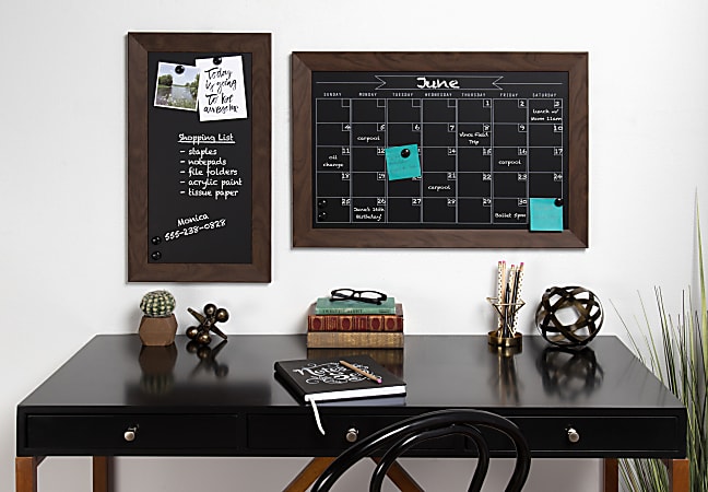 DesignOvations Beatrice Magnetic Framed Chalkboard Calendar 18 x 27 ...