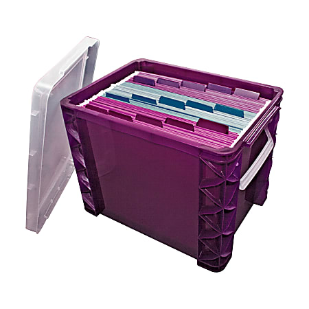 Super Stacker Storage Box 19 Liters Ruby - Office Depot