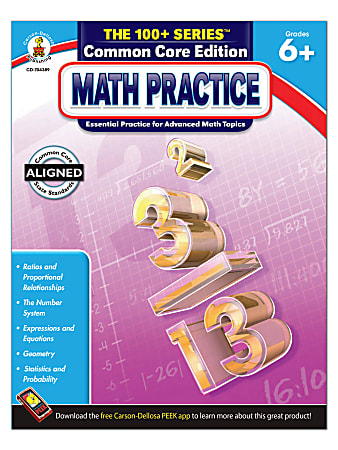 Carson Dellosa The 100 Series Math Practice Grades 6 - Office Depot