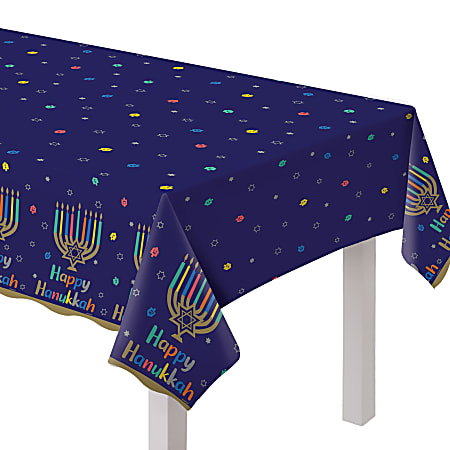 Amscan Hanukkah Joy Plastic Table Covers 54 x 102 Blue Pack Of 3 Table ...