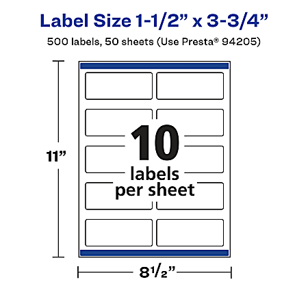 Avery Glossy Permanent Labels With Sure Feed 94205 WGP50 Rectangle 1 12 ...