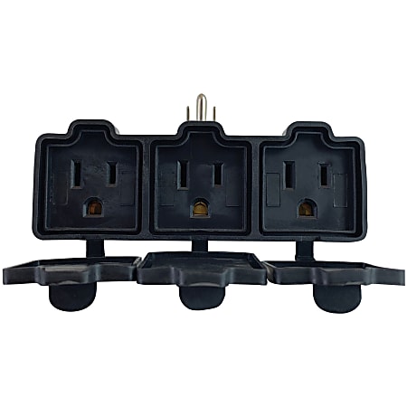 Stanley PLUGMAX 31110 3 Outlet Outdoor Wall Tap Black - Office Depot