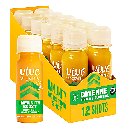 Vive Organic Immunity Boost Wellness Shots Cayenne Ginger and Turmeric ...