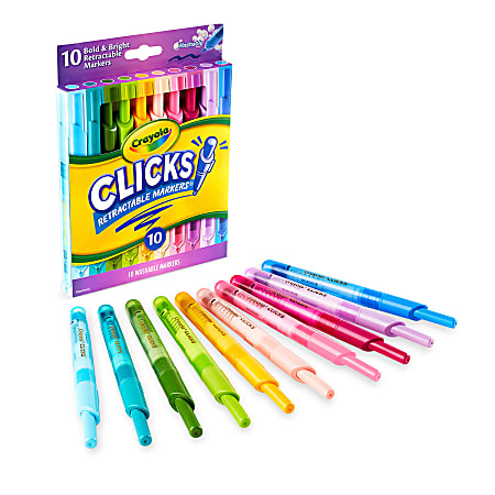 Crayola Washable CLICKS Retractable Markers Conical Point BoldBright ...