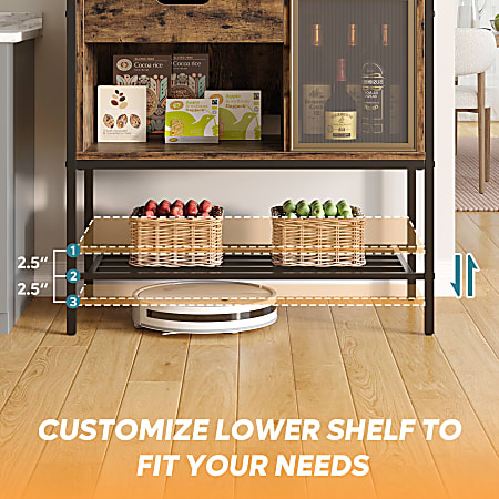 Bestier Bakers Rack With Cabinet And Drawer 5 Tier 58 H x 33 W x 16 D ...