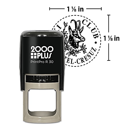 Custom 2000 Plus PrintPro Self Inking Stamp R30Round 1 18 Diameter ...