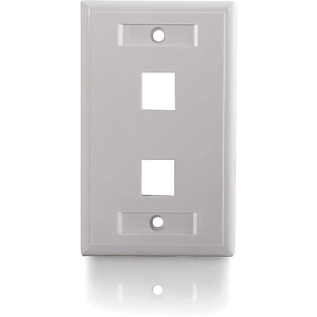 C2G 2 Port Single Gang Multimedia Keystone Wall Plate White 2 x Sockets ...