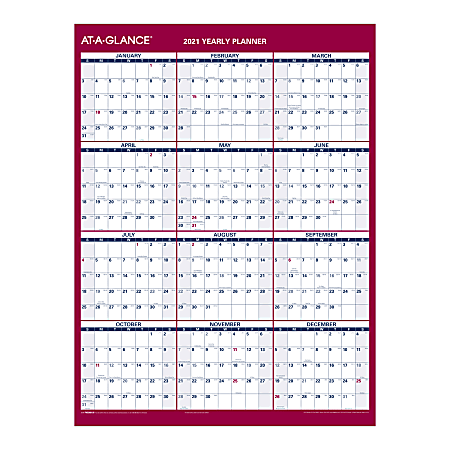 AT A GLANCE Reversible Erasable Wall Calendar 12 x 15 1116 January To ...