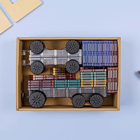 Connetix Magnetic Tiles Pastel Transport Pack 50 Pieces - Office Depot