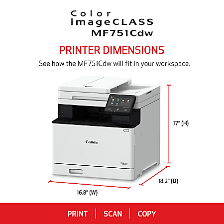 Canon imageCLASS MF751Cdw Wireless Laser All In One Color Printer ...