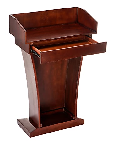 Alpine AdirOffice Stand Up Floor Podium Lectern With Drawer And Storage ...