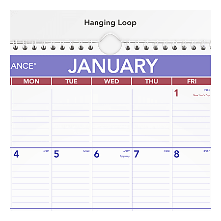 AT A GLANCE Monthly Wall Calendar 12 x 17 January To December 2021 ...