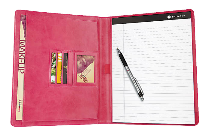FORAY RightLeft Handed Padfolio Large 9 12 x 12 14 Pink - Office Depot
