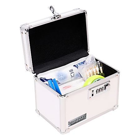 Vaultz Medicine Box 5 14 H x 4 12 W x 6 34 L White - Office Depot
