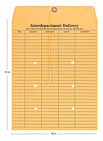 Office Depot Brand Interdepartment Envelopes 10 x 13 Brown Kraft Box Of ...