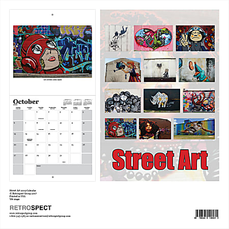 Retrospect Square Monthly Wall Calendar Street Art 12 12 x 12 ...
