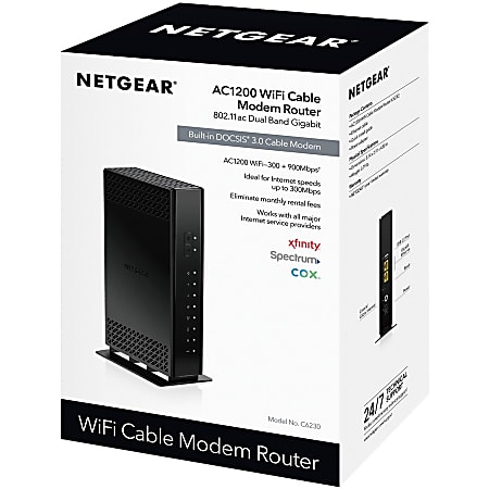 NETGEAR AC1200 Nighthawk WiFi 6 Cable Modem Router C6230 - Office Depot