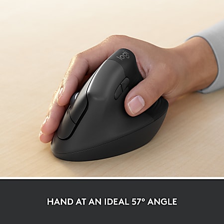 Logitech Lift for Business Vertical Ergonomic Mouse Wireless Bluetooth ...