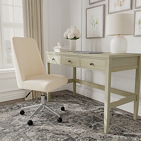 Martha Stewart Maeve Upholstered Office Chair Beige Stripe ...