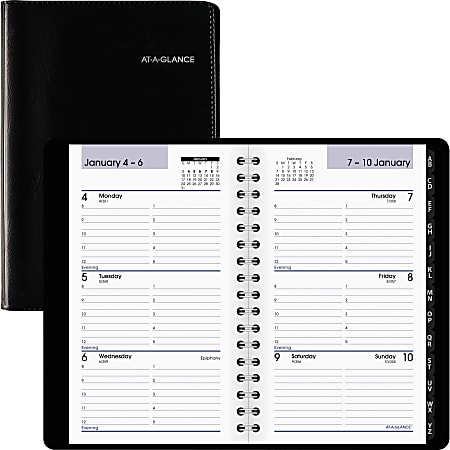 AT A GLANCE DayMinder Pocket Weekly Appointment Book 3 34 x 6 Black ...