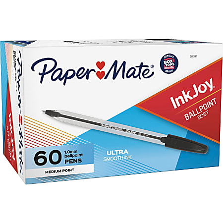 Paper Mate InkJoy 50ST Stick Ballpoint Pens Medium Point 1.0 mm Clear ...