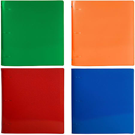JAM PAPER 3 Ring Plastic Binder 1.5 inch Assorted 4pack - Office Depot