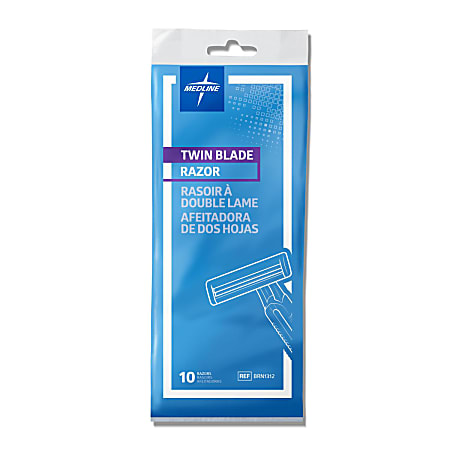 Medline Double Blade Facial Razors Pack Of 10 - Office Depot